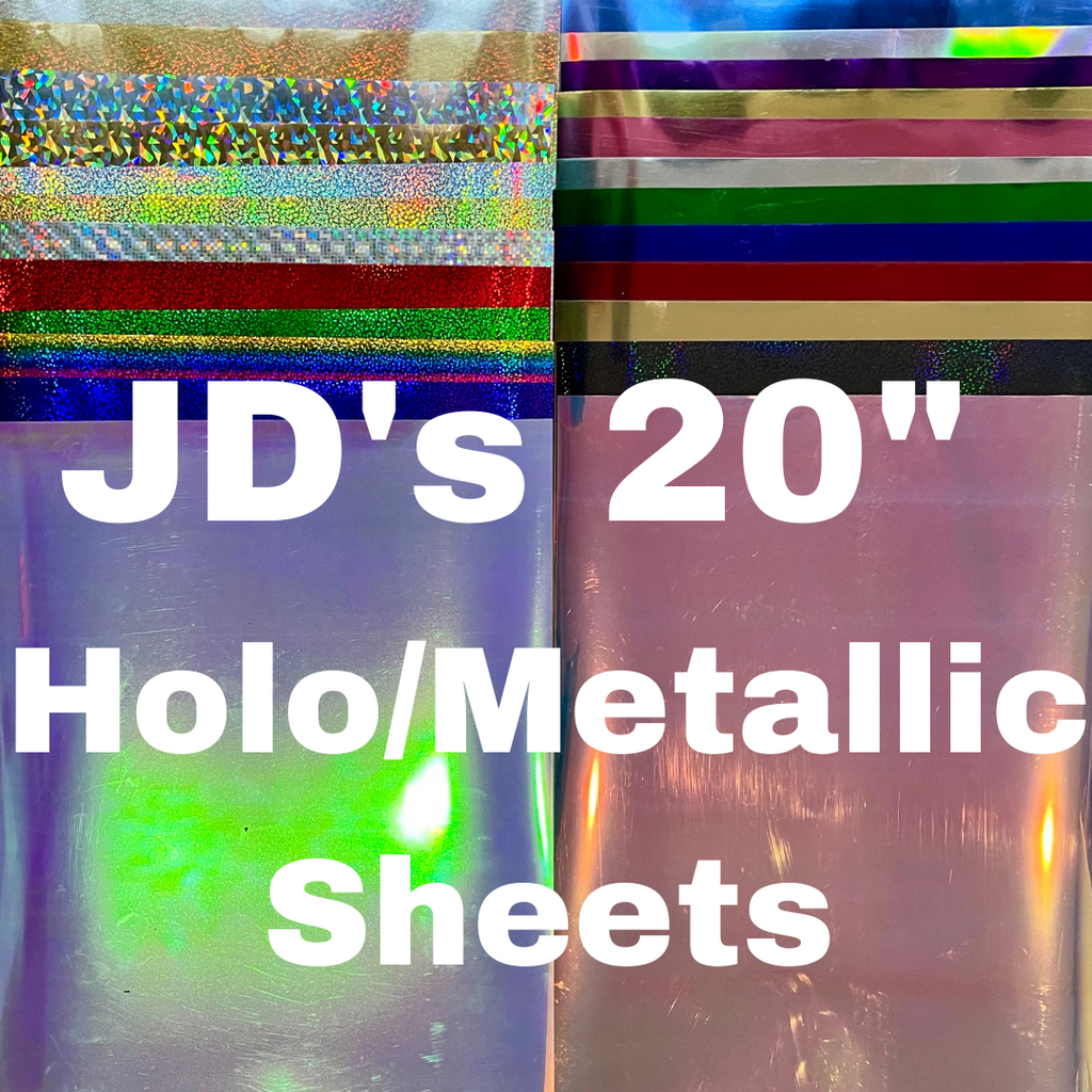 JD's 20" Holo/Metallic Vinyl Sheets 20" x 12"